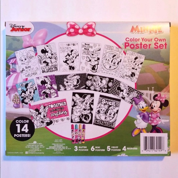 Disney | Accessories | Minnie Mouse Color Your Own 4 Posters Set | Poshmark